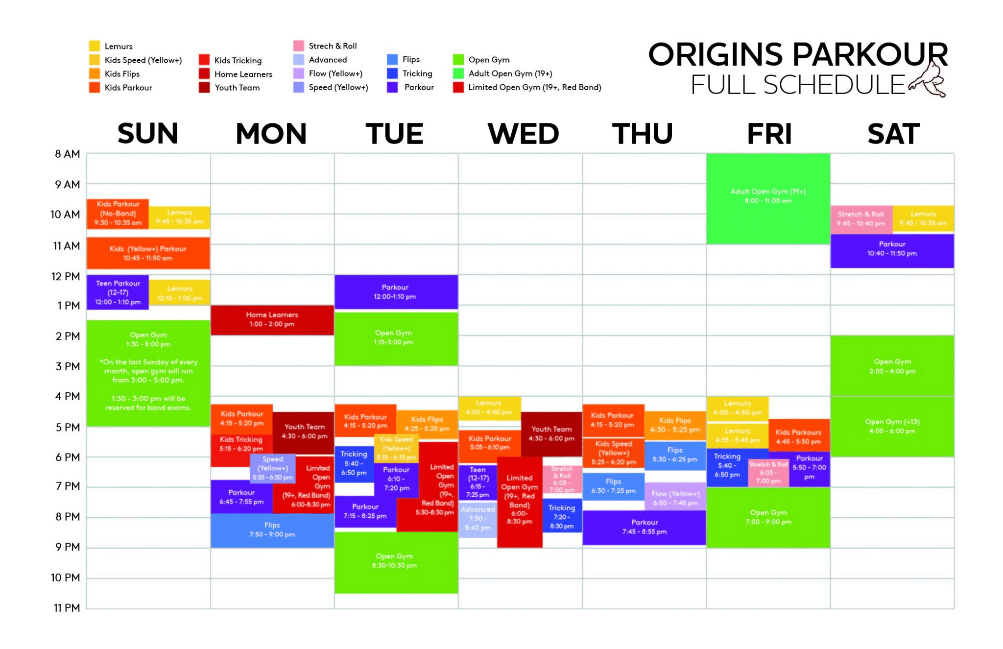 Vancouver Schedule - Origins Parkour